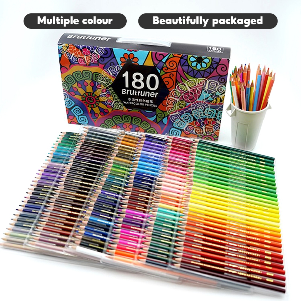 48/72/120/180 Colors Brutfuner Oil Color Pencil Set Painting Sketch ...