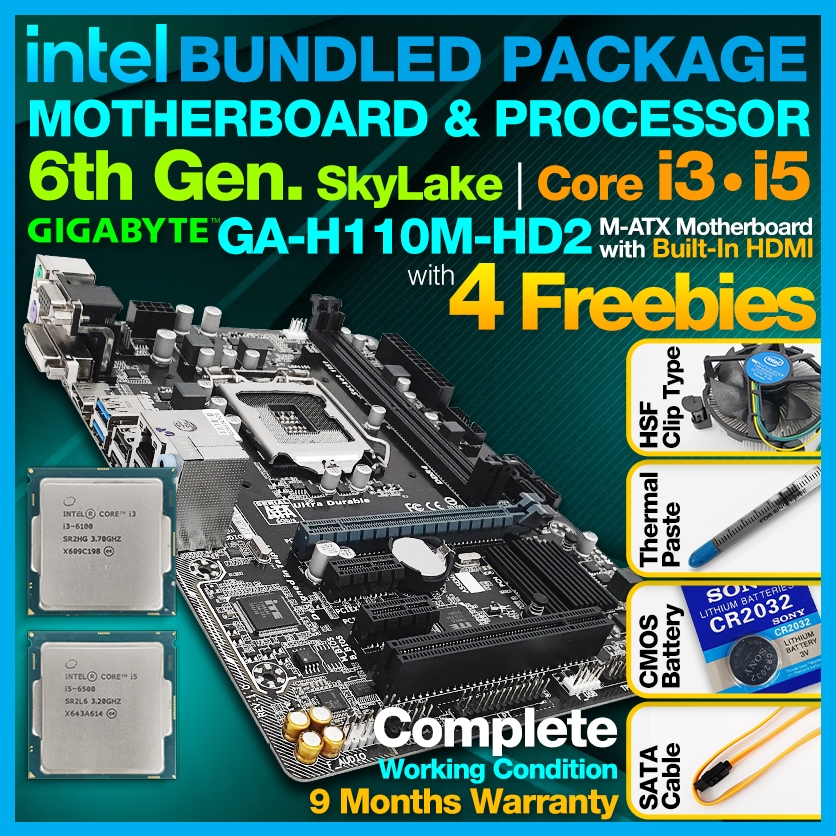 6th Gen. Intel Processor & Motherboard Bundle Package with 4 Free Gifts ...