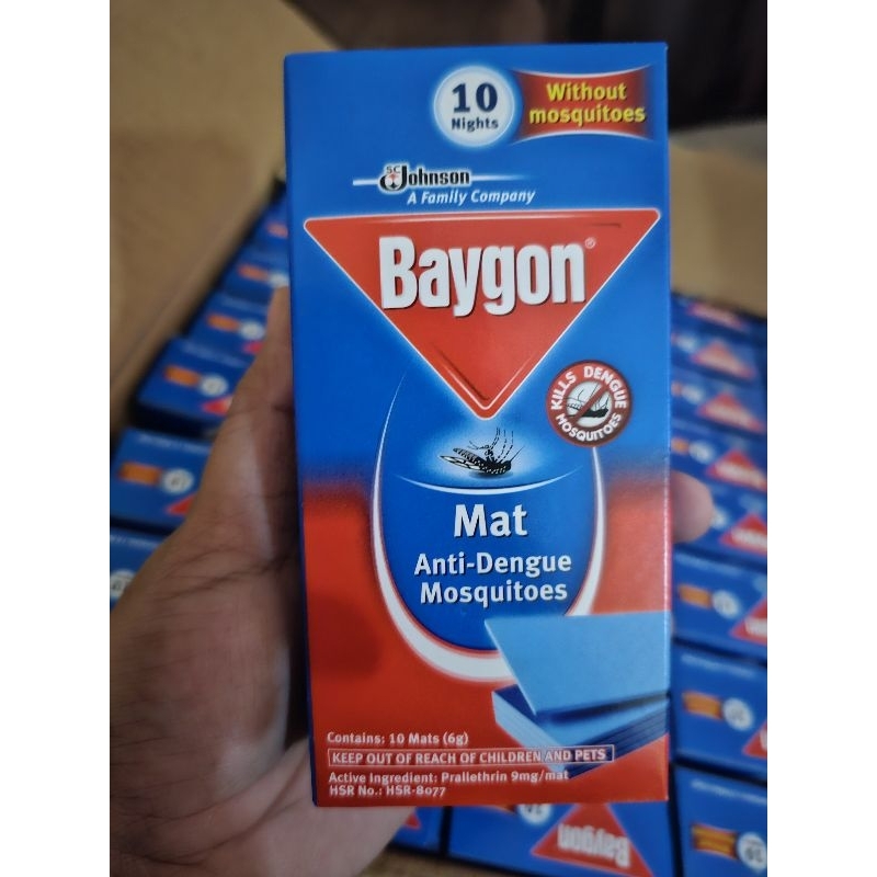 BAYGON MAT ANTI DENGUE MOSQUITOS 10s mat (6g) | Shopee Philippines