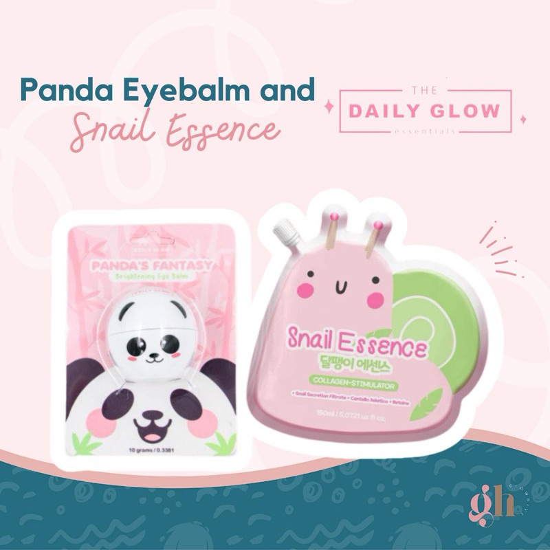 THE DAILY GLOW PANDA EYE BALM AND SNAIL ESSENCE SERUM | Shopee Philippines