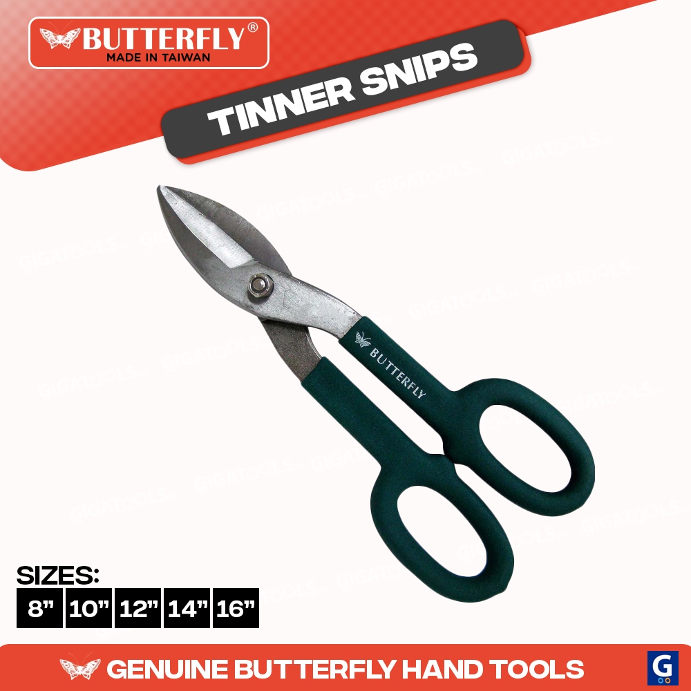 Butterfly Tinner Snips / Metal Sheet Cutter (8", 10", 12", 14", 16 ...