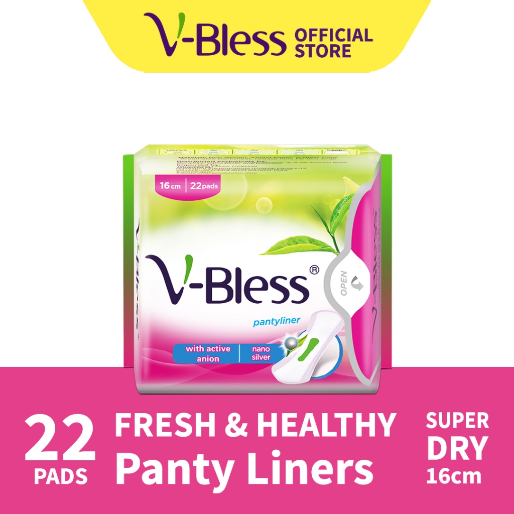 V-Bless Panty Liners Ultra Thin Super Absorbent Anion Negative Ion ...