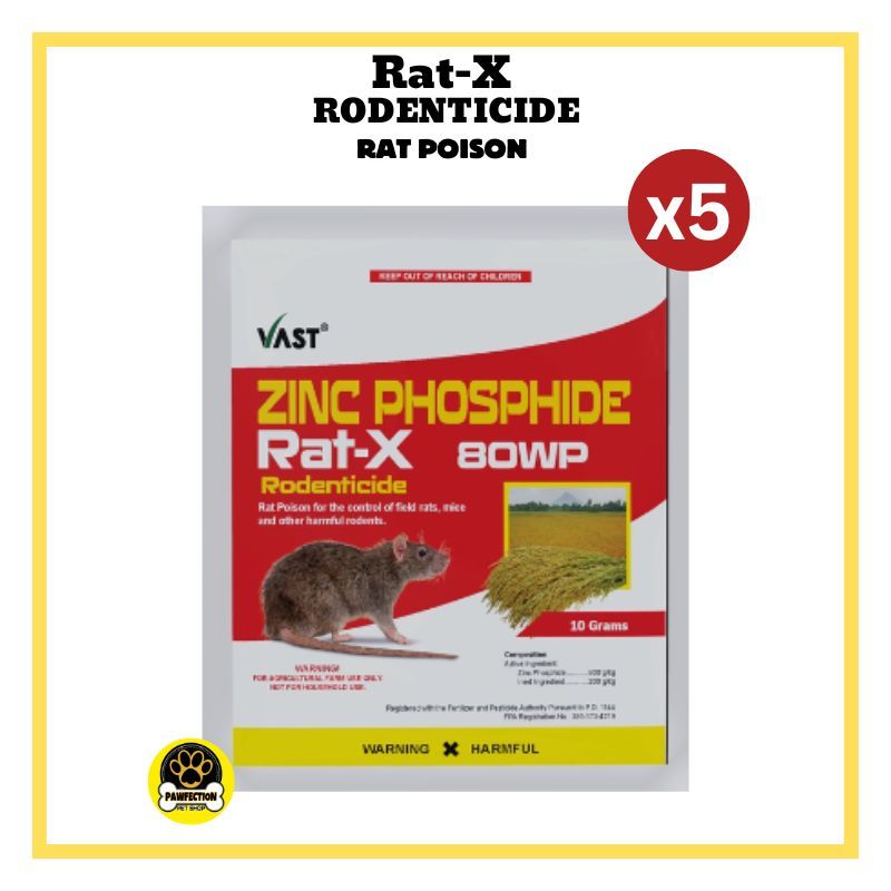 RAT-X (ZINC PHOSPHIDE) - RODENTICIDE 10grams ( 5PCS FOR 100) | Shopee ...