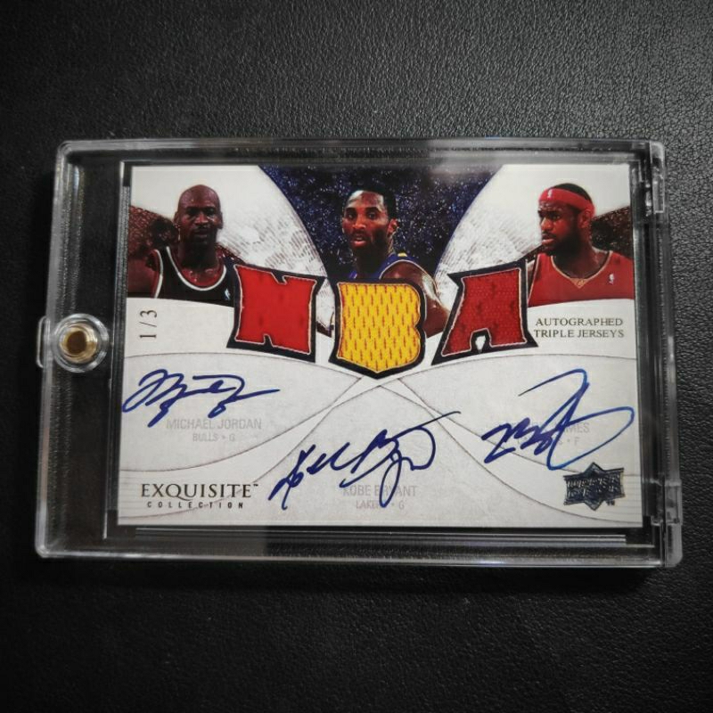 Jordan LeBron Kobe Bryant 2007 Exquisite Collection Auto Reprint ...