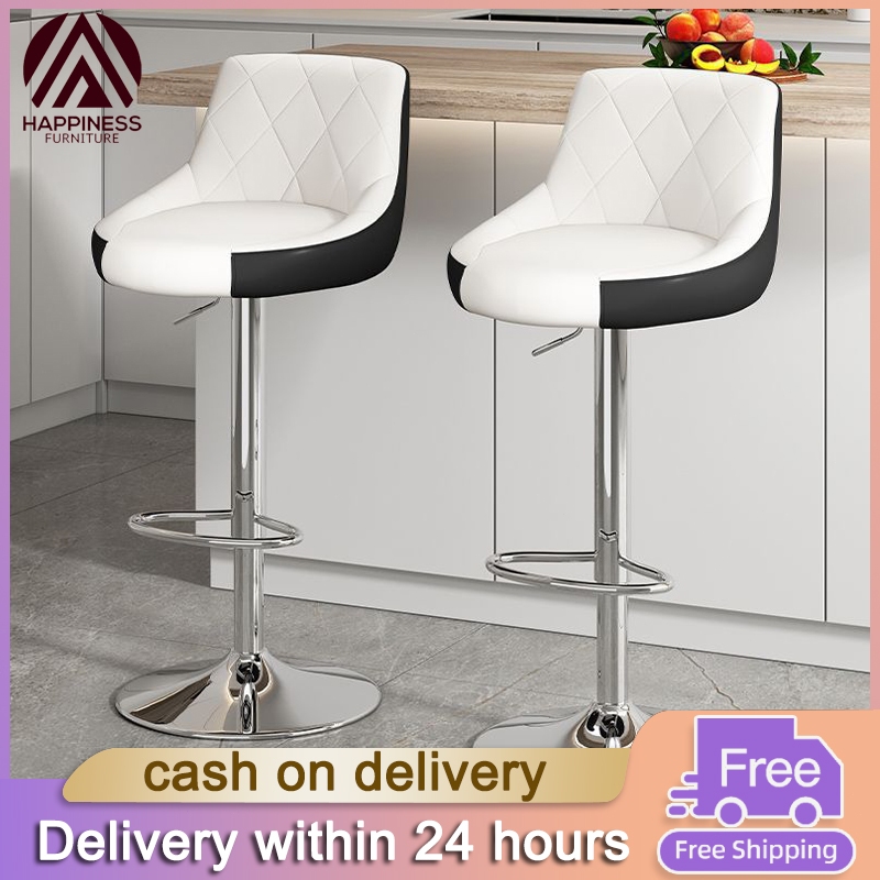 【Free Shipping】2Pcs High Chair Bar Stool Faux Leather Chair Lifestyle ...
