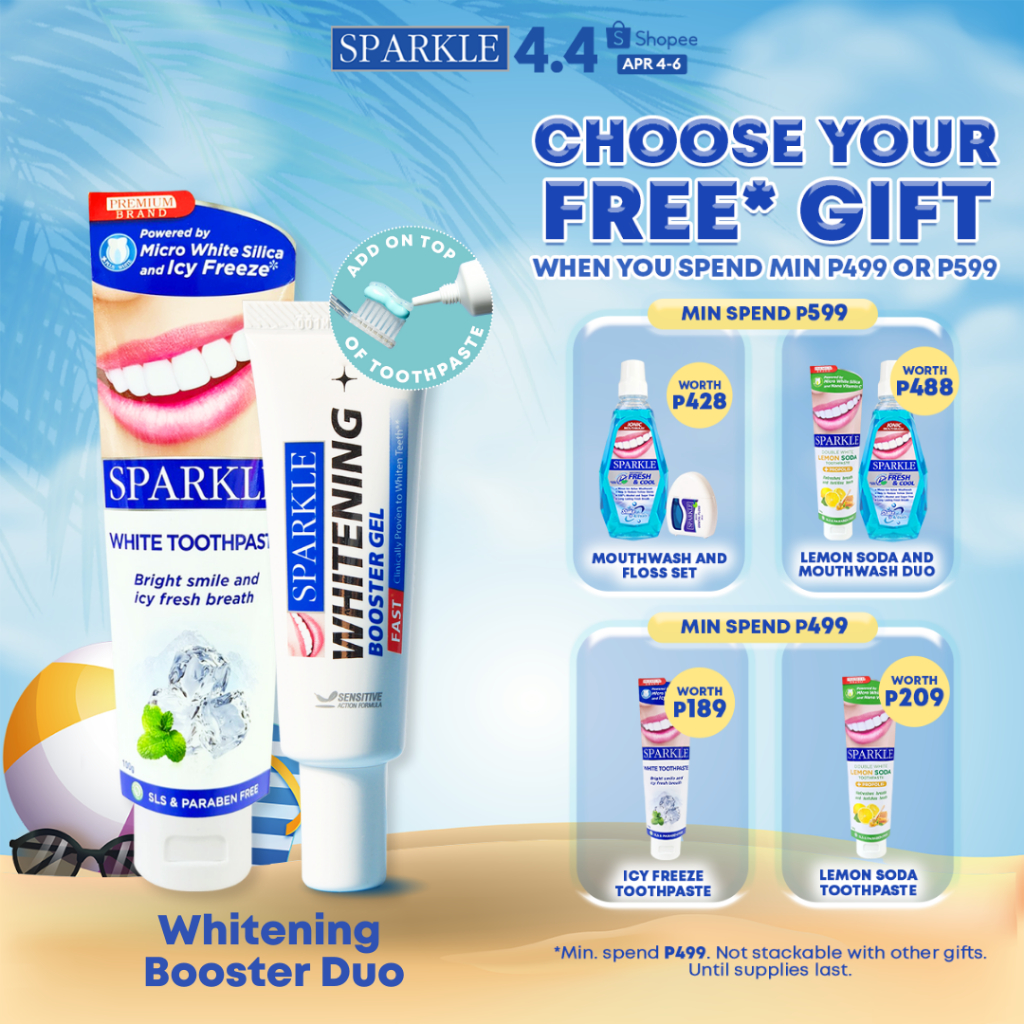 SPARKLE Whitening Booster Duo (Booster Gel and Toothpaste) | Shopee ...
