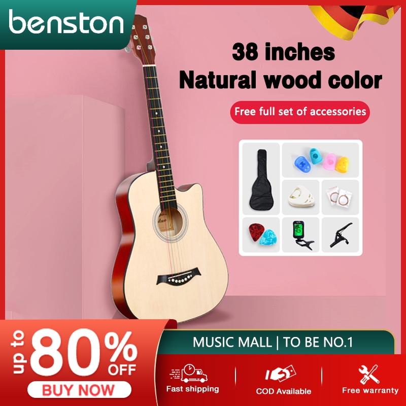 38-Inch Beginner Acoustic Guitar Set with Free Accessories for Practice ...