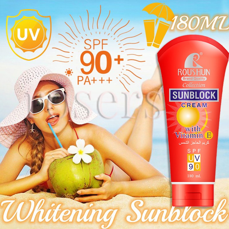 Whitening Sunscreen Face Cream Sunblock SPF90+ UV Protection Moisturizing Refreshing Not Greasy ...