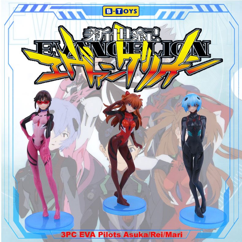 3PC EVA Set Neon Genesis Evangelion Pilots Rei Ayanmi / Asuka Langley / Mari Makinami | Shopee ...