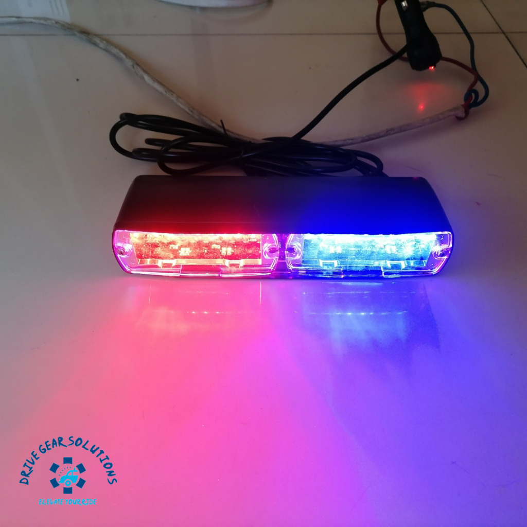 12V Red-Blue Dashboard Blinker Emergency Light (8 inches) | Shopee ...