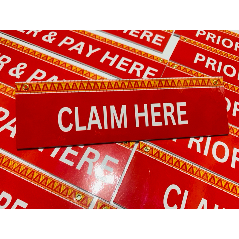 CLAIM HERE SIGNAGE IN SINTRA BOARD WITH HOLE | Shopee Philippines