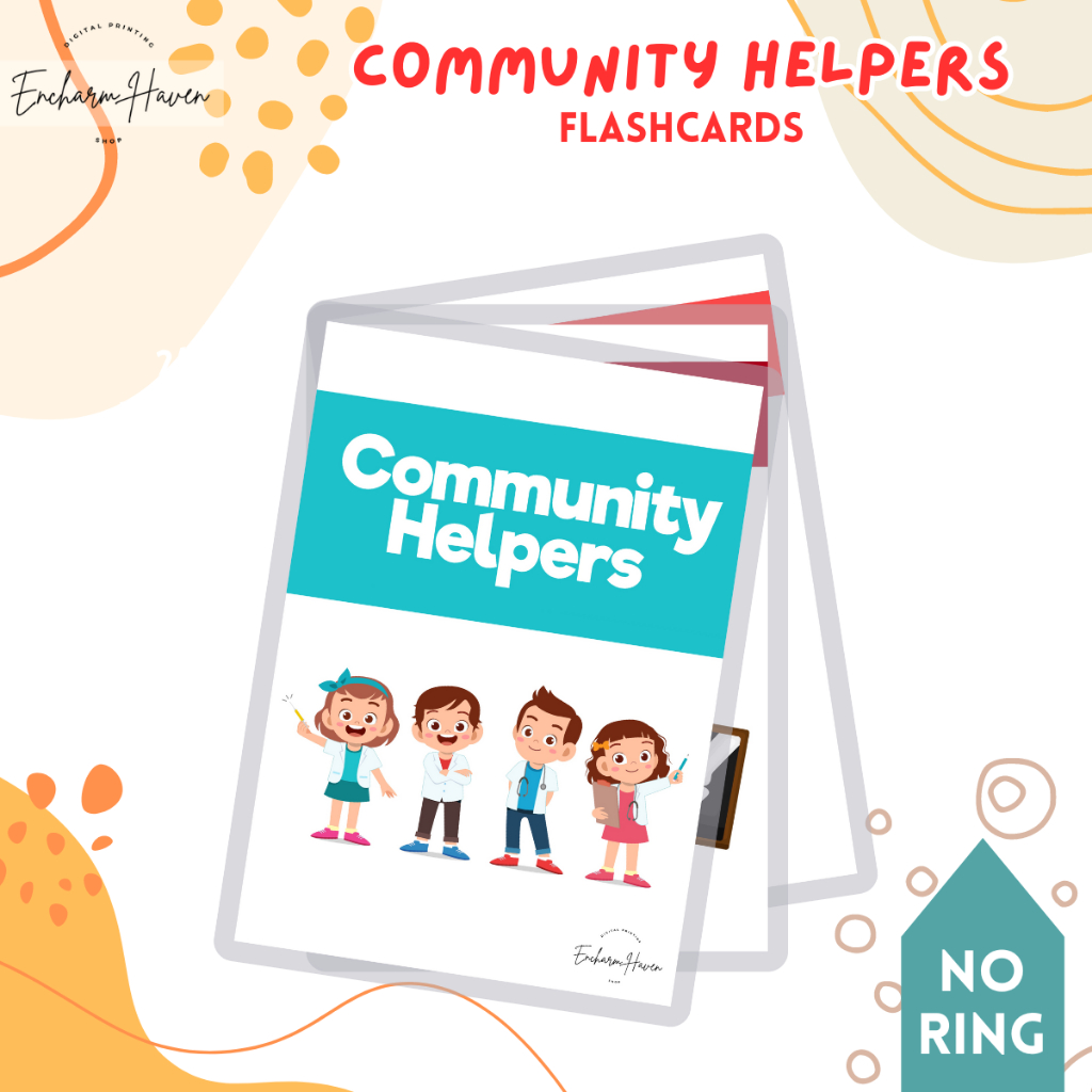 'COMMUNITY HELPERS' Fully Laminated Educational Flashcards [21 pcs ...