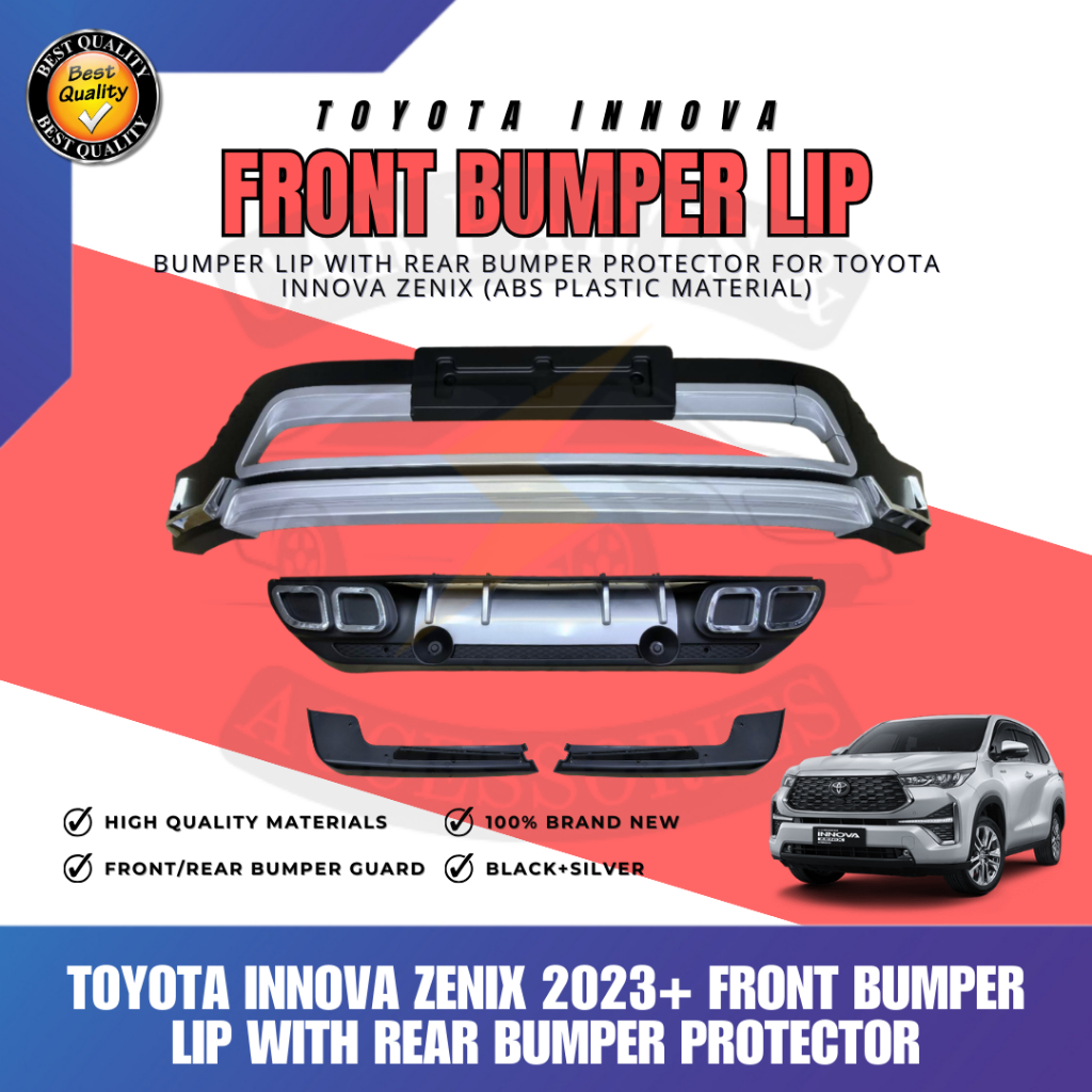 CPA - TOYOTA INNOVA ZENIX 2023+ FRONT BUMPER LIP WITH REAR BUMPER ...