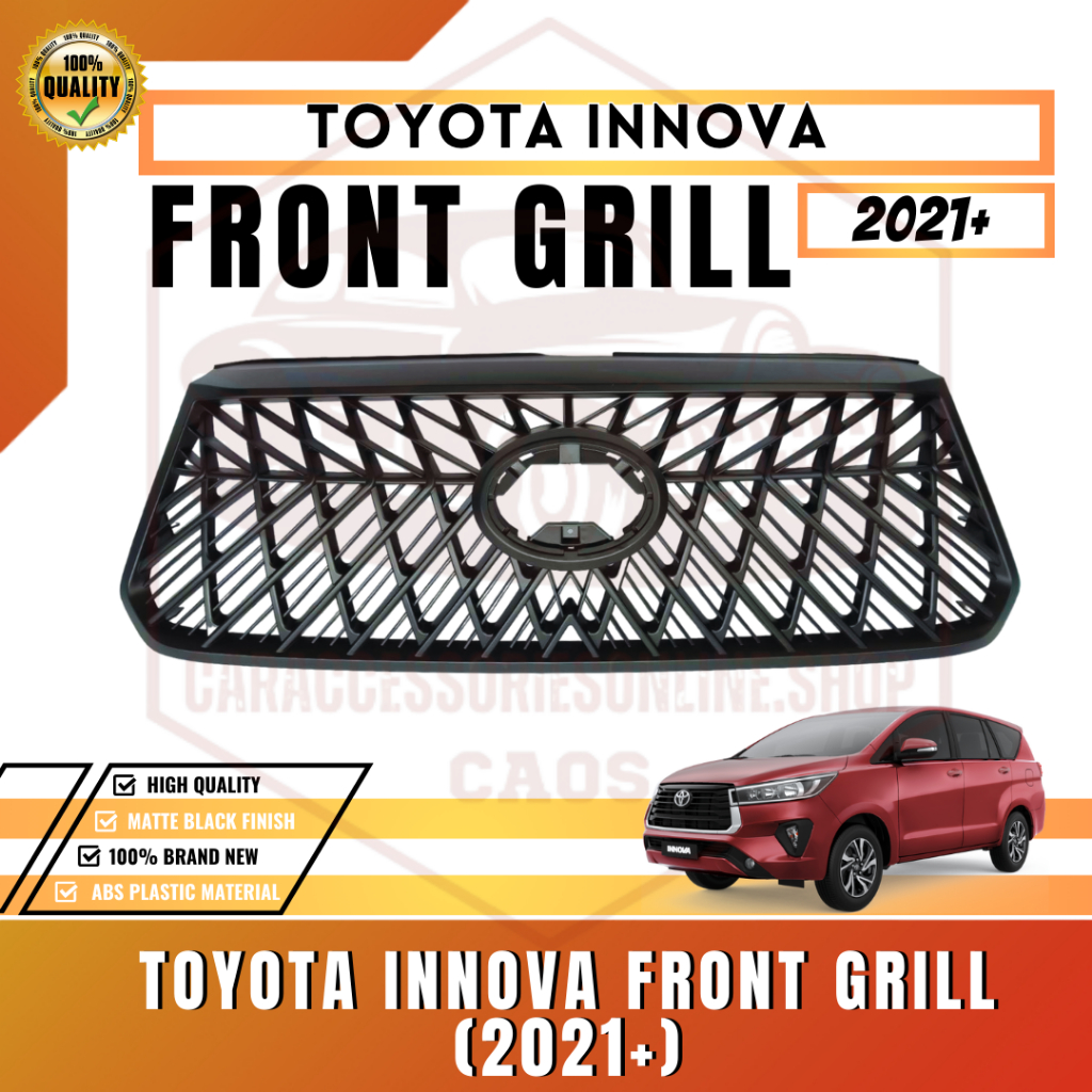 CAOS 2021 2022 2023 TOYOTA INNOVA MATTE BLACK CAR FRONT BUMPER HOOD ...