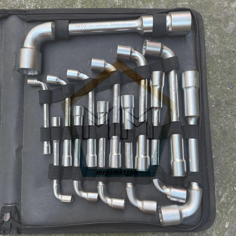 Sato L- Shaped End Pipe Socket Wrench Set 13pcs. | Shopee Philippines