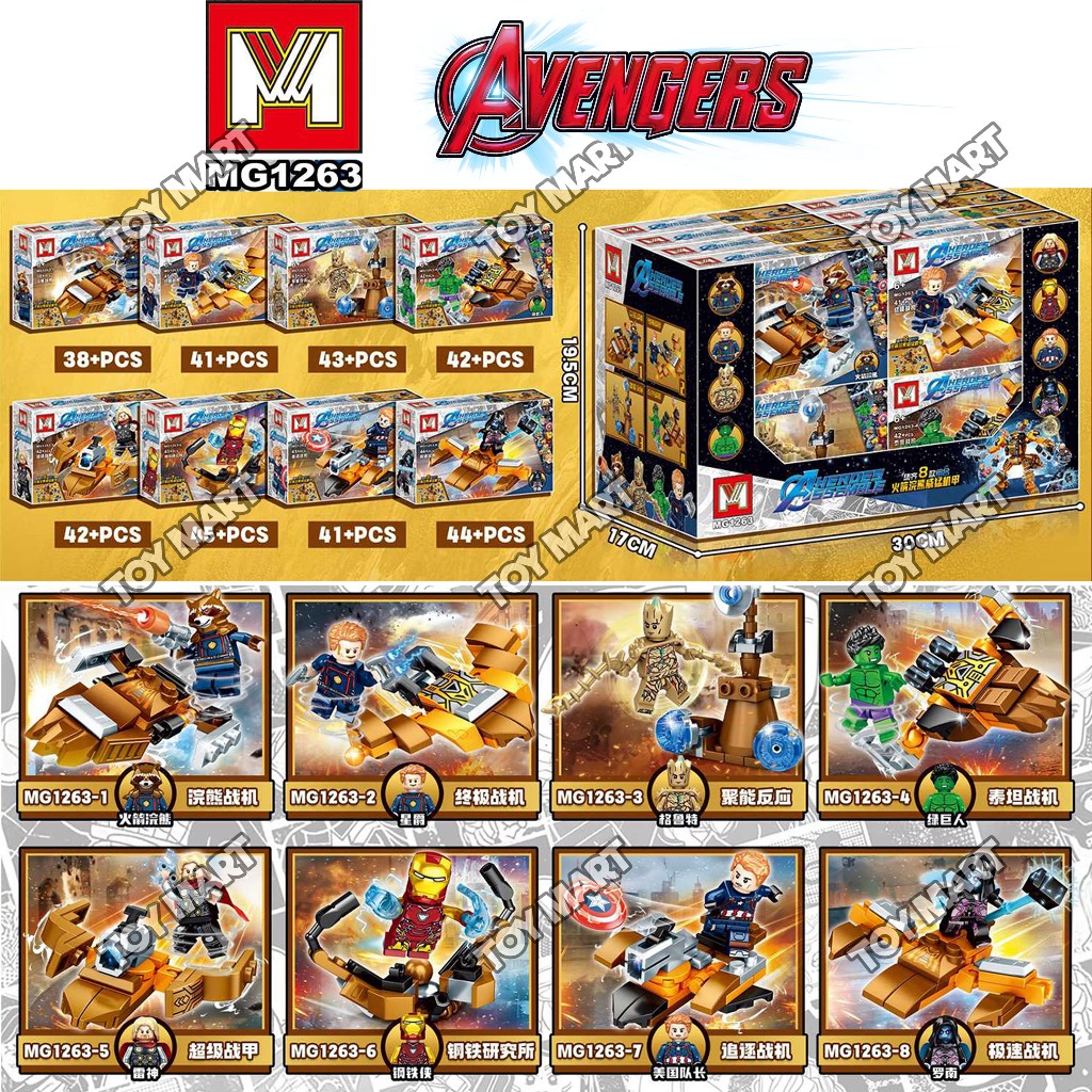 8-in-1 Super Hero Assemble Mecha Blocks with Minifigure to Robot Kit ...