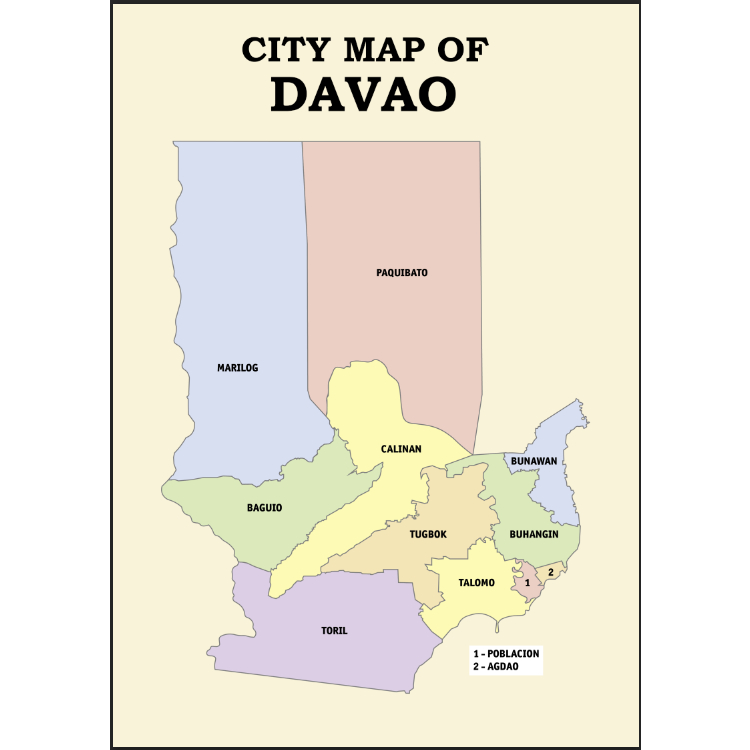 Davao City Map Waterproof A4 Laminated Chart | Shopee Philippines