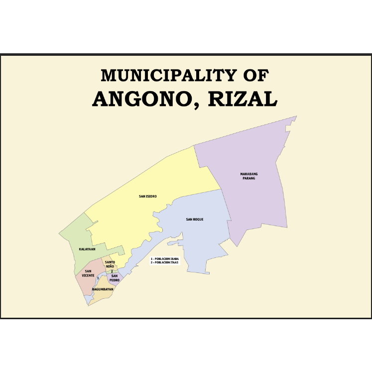 Angono Rizal Map Waterproof A4 Laminated Chart | Shopee Philippines