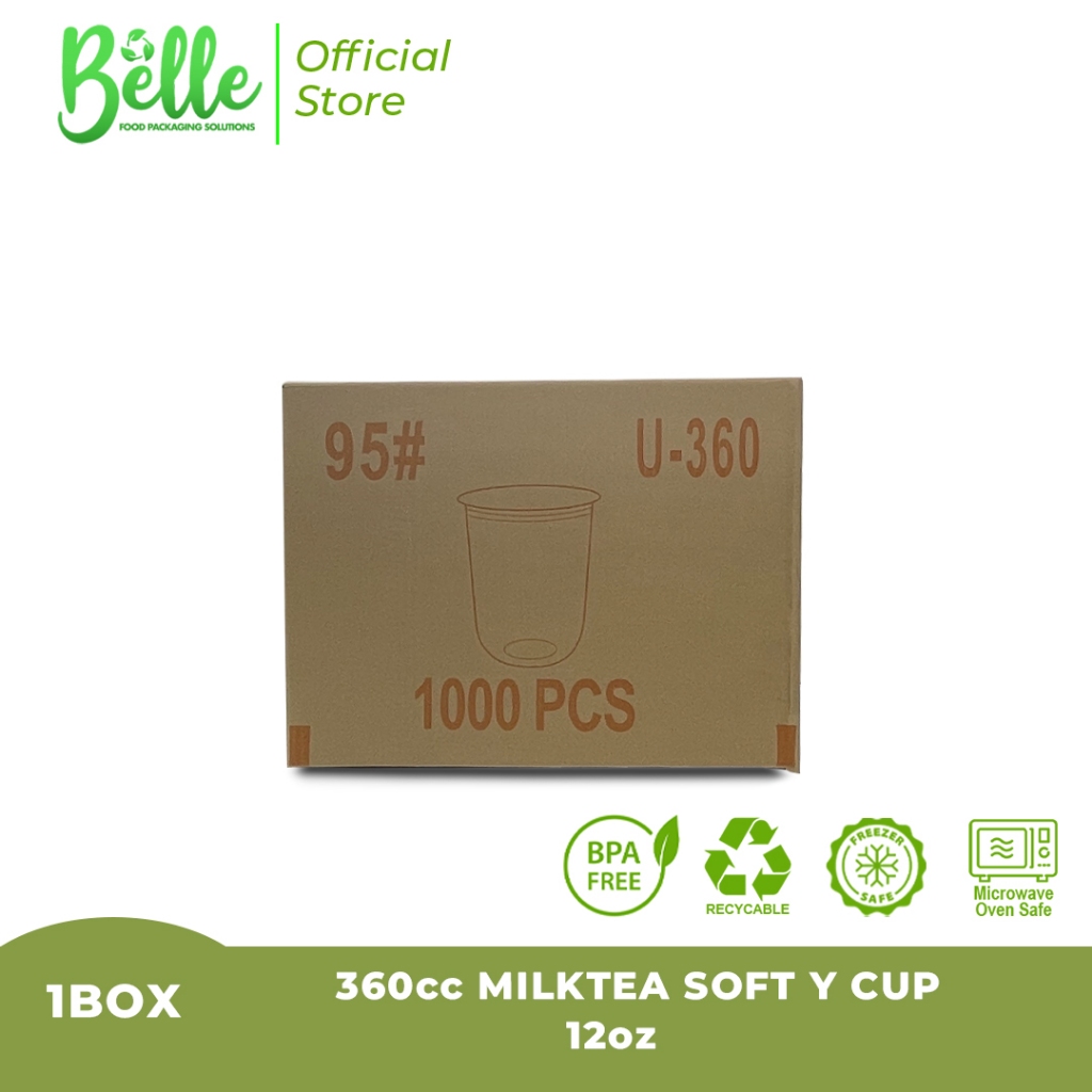 Belle Milktea U Cups PP 12oz (360cc) 95mm Diameter 1000pcs/Box | Shopee Philippines