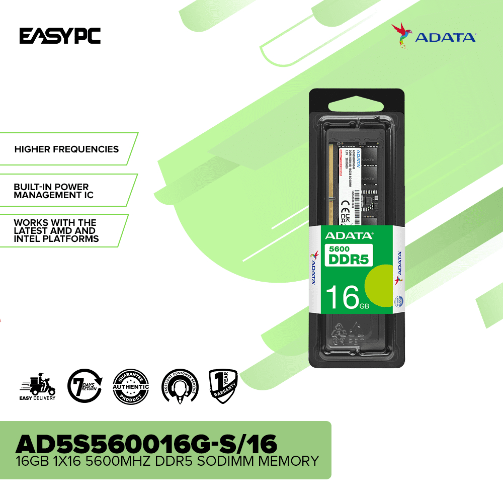 EasyPC| Adata AD5S560016G-S/16 16gb 1x16/ AD5S560032G-S/32 32gb 5600mhz ...