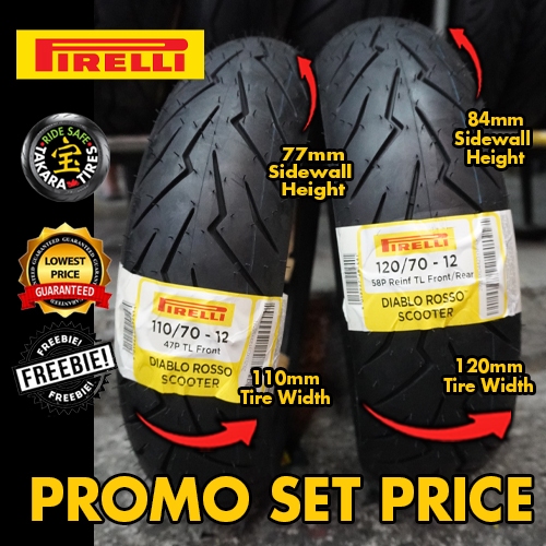 PIRELLI TIRE Diablo Rosso Scooter PROMO SET PRICE(DISCOUNTED SET PRICE ...