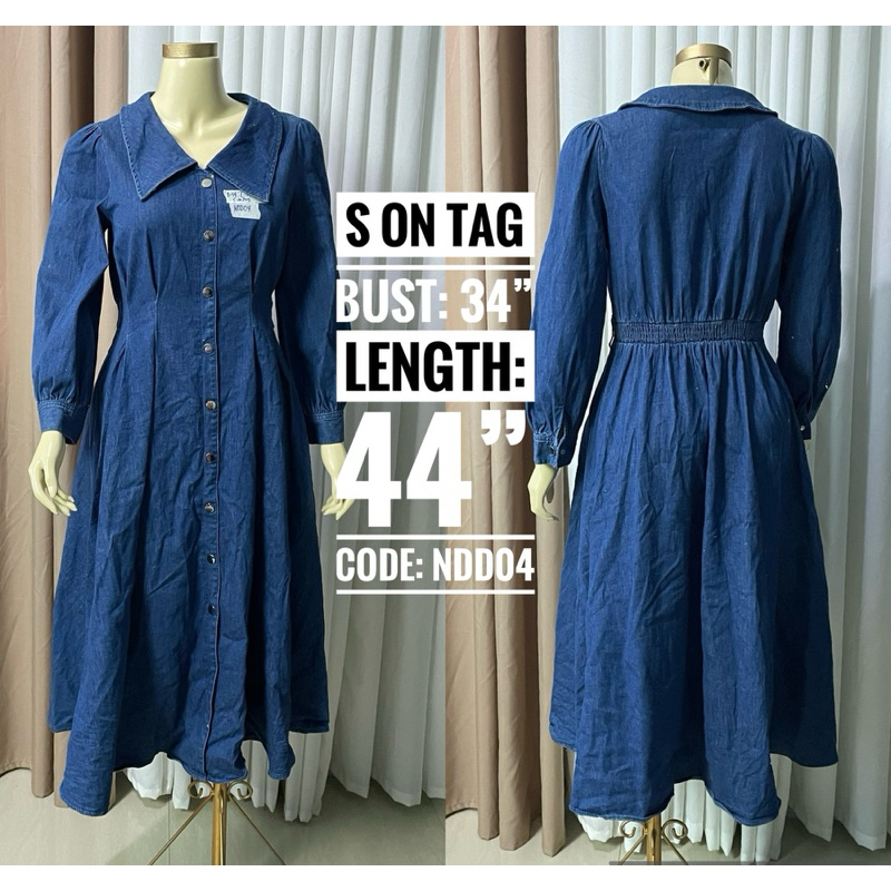 denim dress | maxi mini midi denim dress l ladies maong dress | Shopee ...