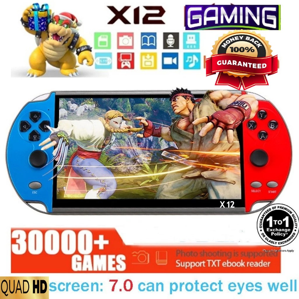 NEW X12 Video Game Console Handheld PSP Game Player Built-in up to30000 ...