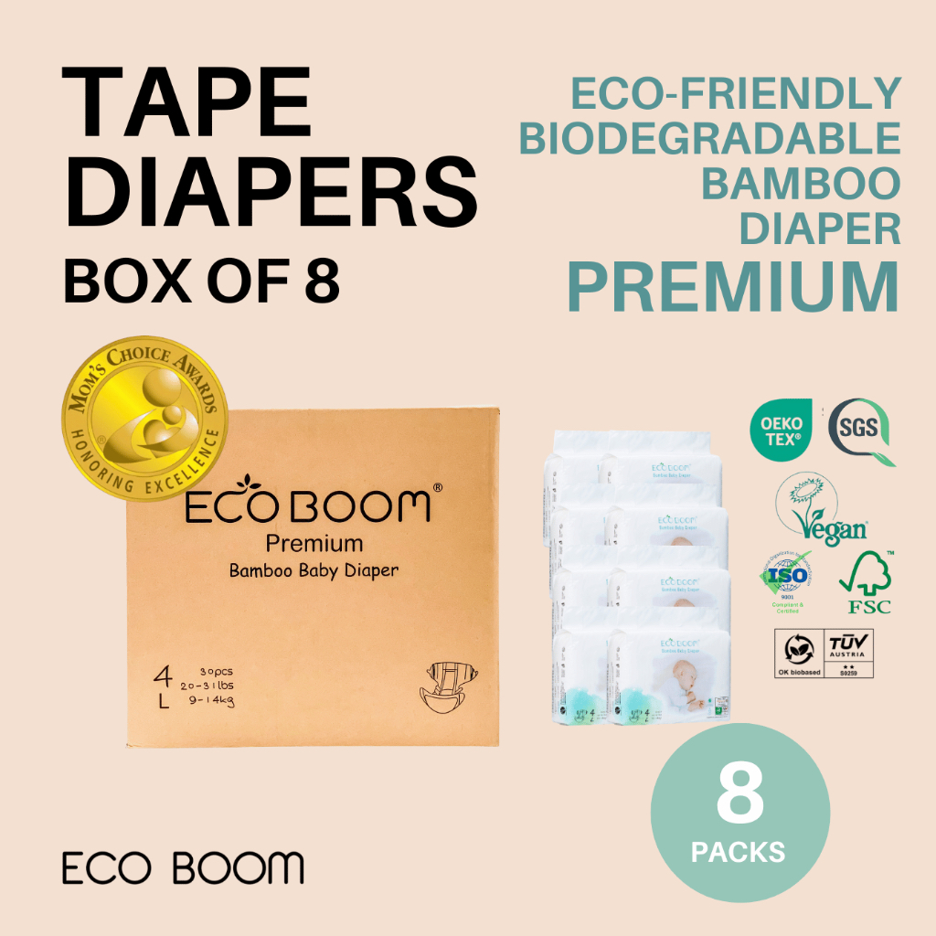 BOX OF ECO BOOM Tape Premium Bamboo Diapers | Shopee Philippines
