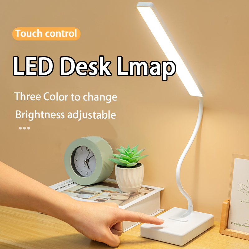 Tri-Color Desk Lamp USB Rechargeable LED Desk Lamp Eye Protection ...