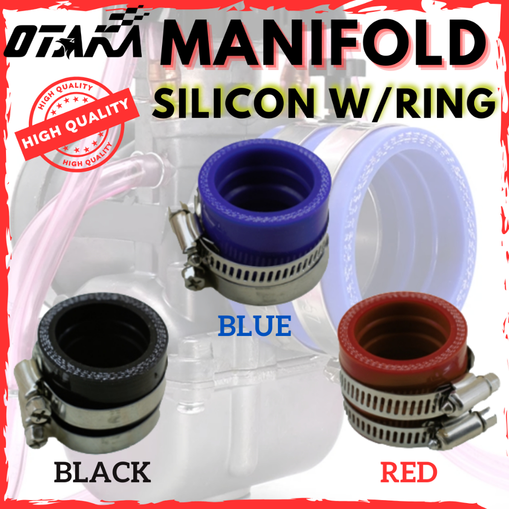 MANIFOLD SILICON W/RING 32mm-44mm BLACK/BLUE/RED OTAKA JAPANS HIGH ...