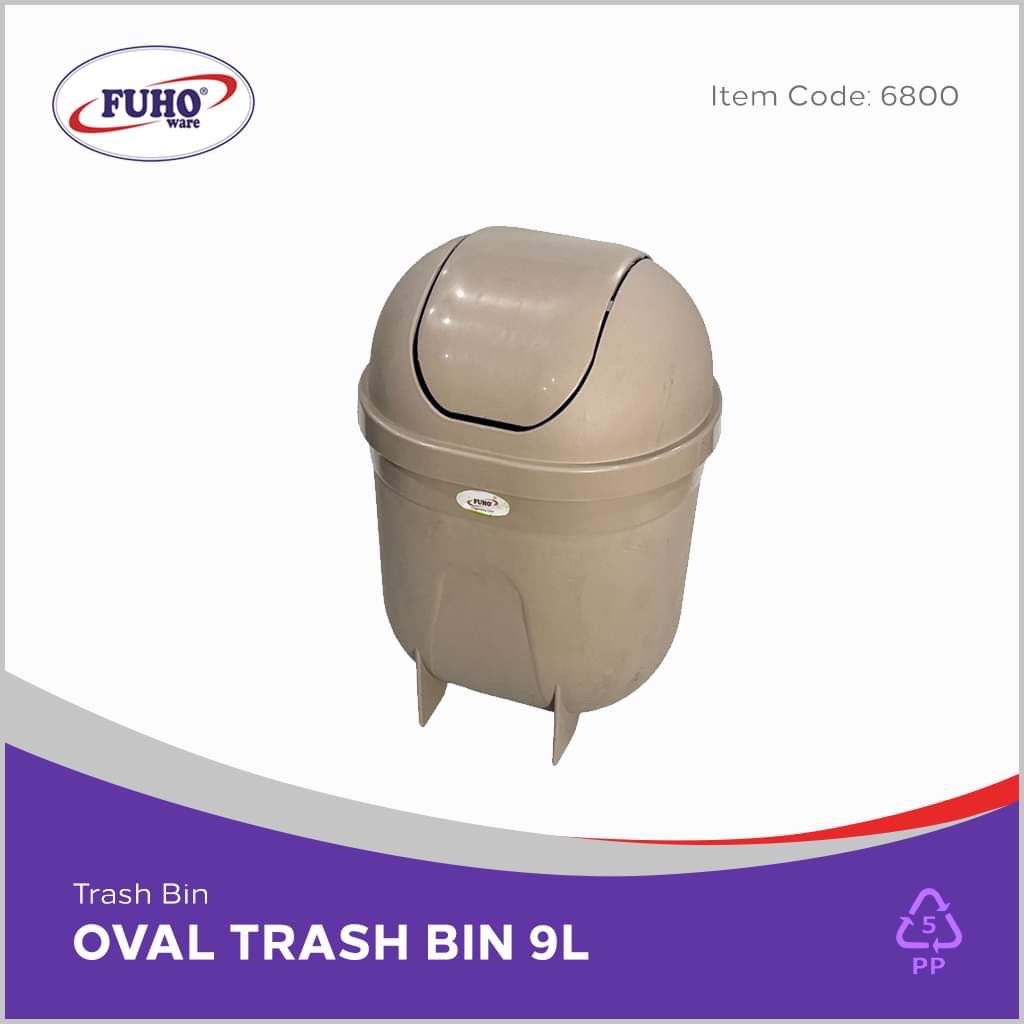 1 pc FUHO Oval Trash Bin with Cover #6800 | Shopee Philippines