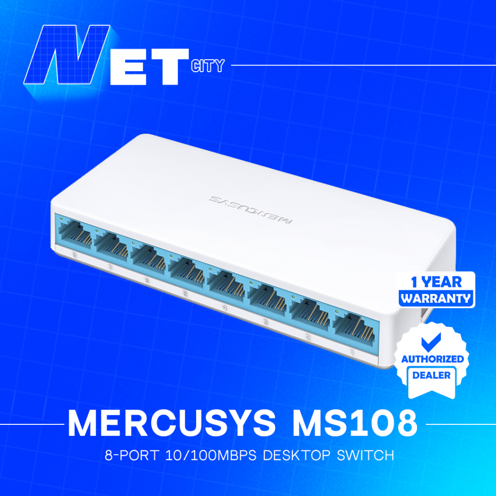 Mercusys MS108 8-Port 10/100Mbps Ethernet Desktop Switch | Shopee Philippines