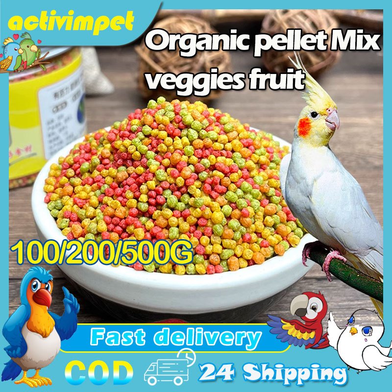 100/200/500g Organic pellet Mix veggies & fruit for Budgie LoveBird ...