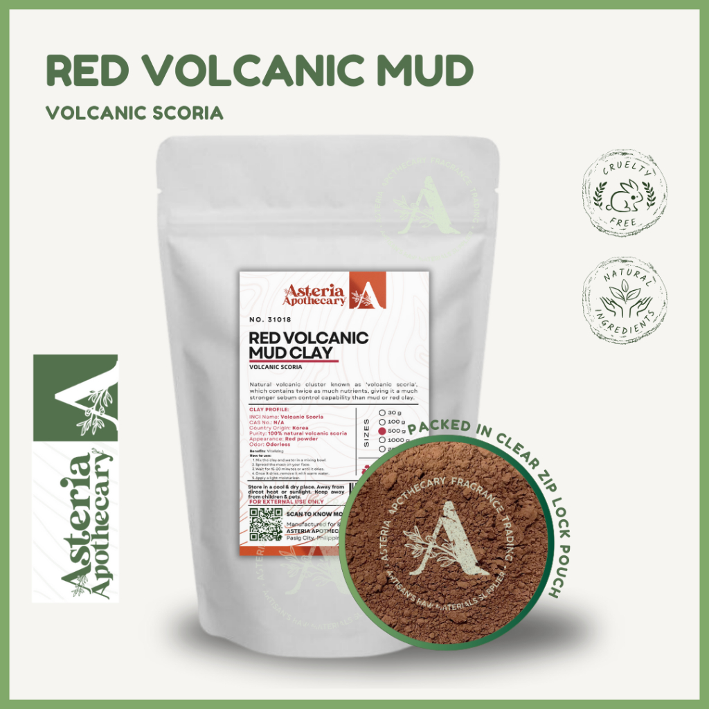 Red Volcanic Mud Clay 100g, 500g, 1Kg - Asteria Apothecary | Shopee ...