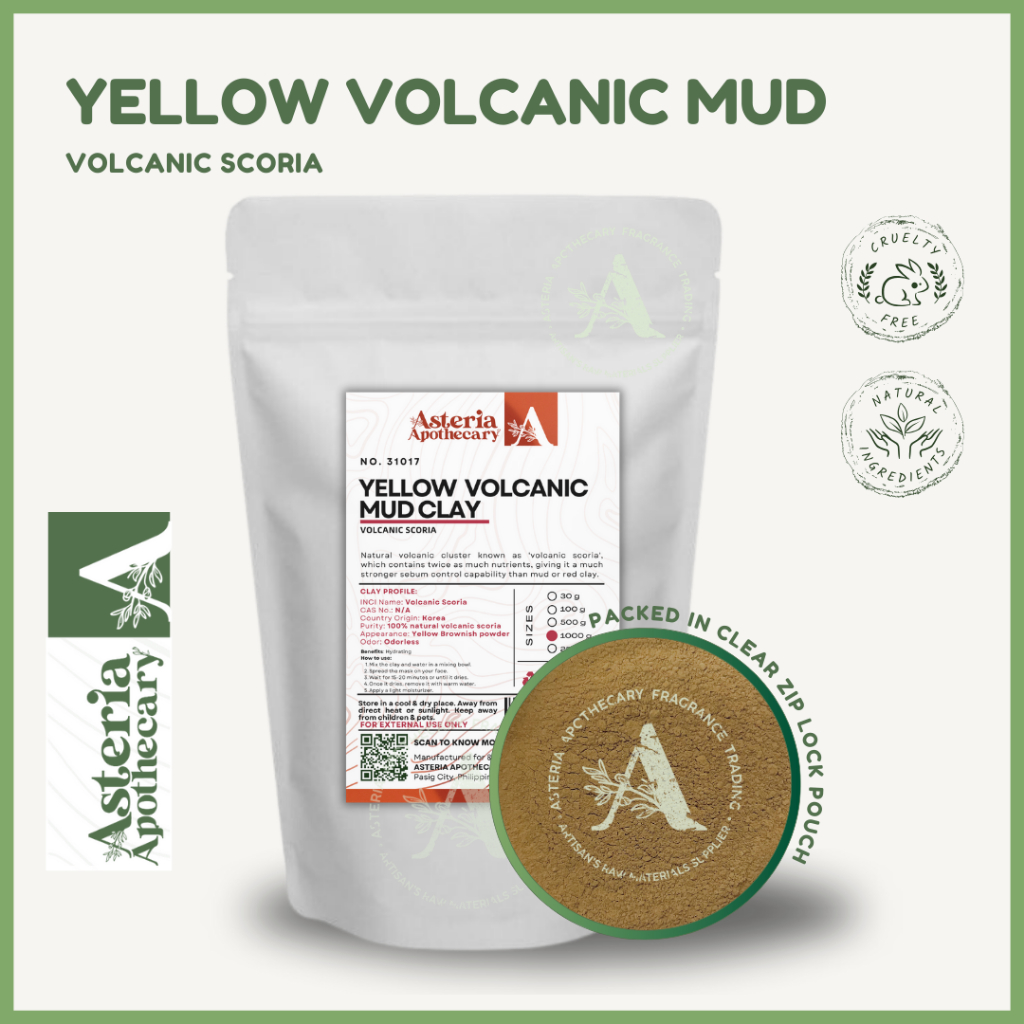 Yellow Volcanic Mud Clay 100g, 500g, 1Kg - Asteria Apothecary | Shopee ...