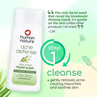 Human Nature Acne Defense Trio - Solution Gel, Facial Wash, Toner ...