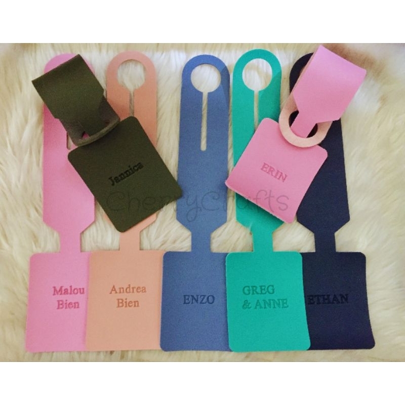 CherryCrafts Luggage Tag / Bag Tag Faux Leather | Shopee Philippines