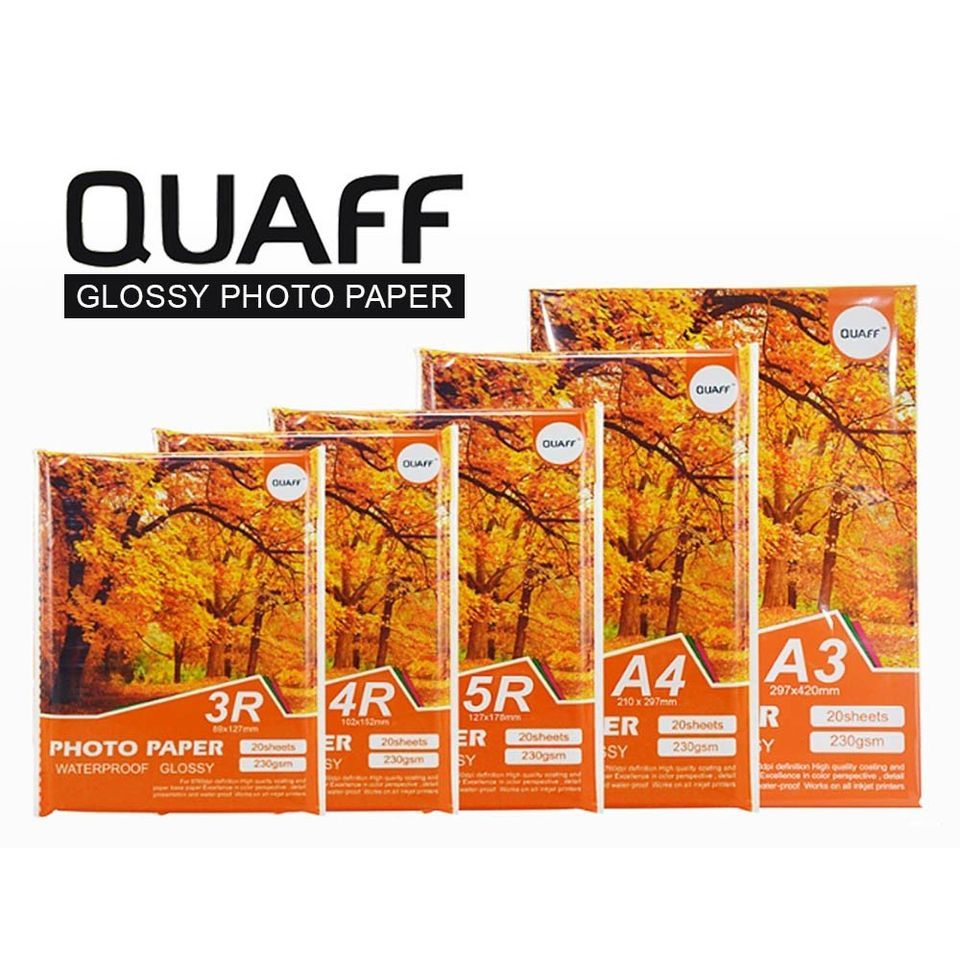 Quaff Tree Type Glossy Photo Paper A4 5r 4r 3r Size 180gsm & 230gsm 20 ...