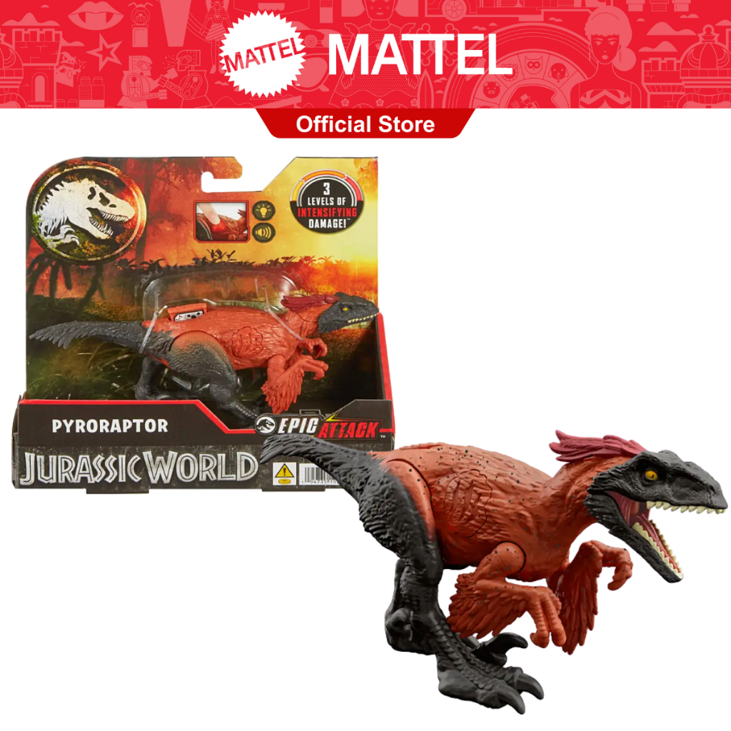 Jurassic World Epic Attack Pyroraptor Dinosaur Toy Figure With Damage ...