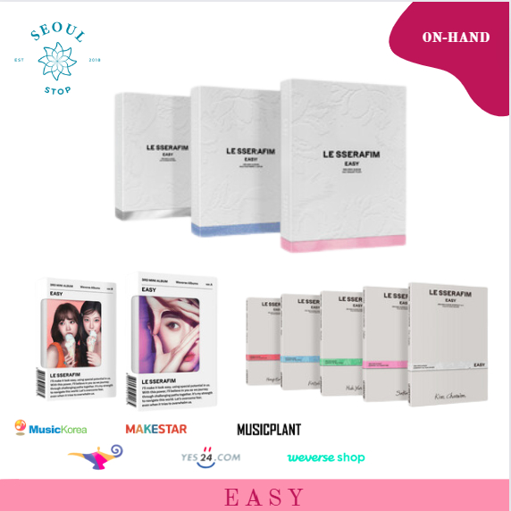 [ON-HAND] LE SSERAFIM - 3rd MINI ALBUM EASY - REGULAR WEVERSE SHOP FS PC MAKESTAR MUSICPLANT ...