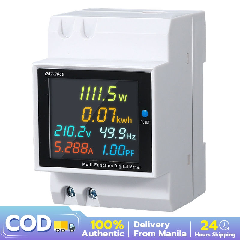 6IN1 din rail AC monitor 110V 220V Voltage Current Power Factor Active ...