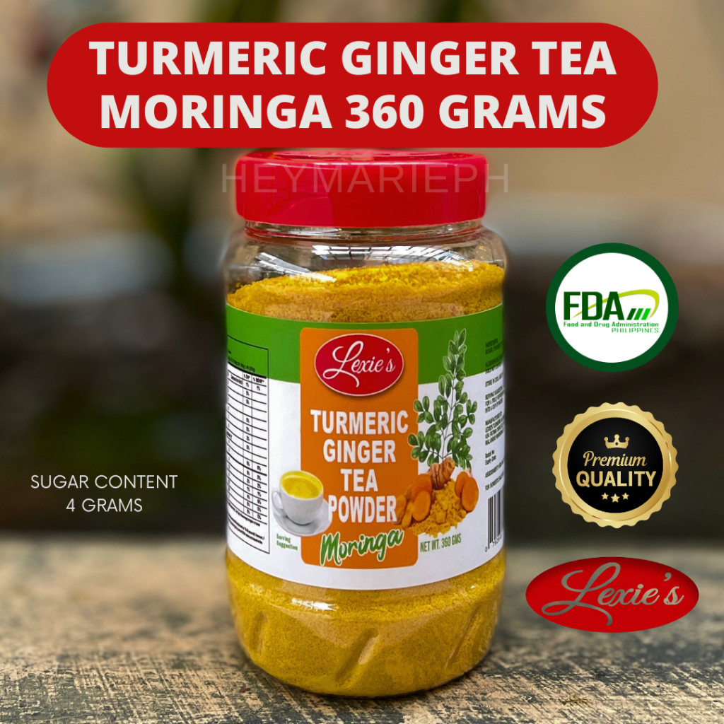 Lexie's Organic Turmeric Ginger Tea Powder with Moringa 360 grams ...