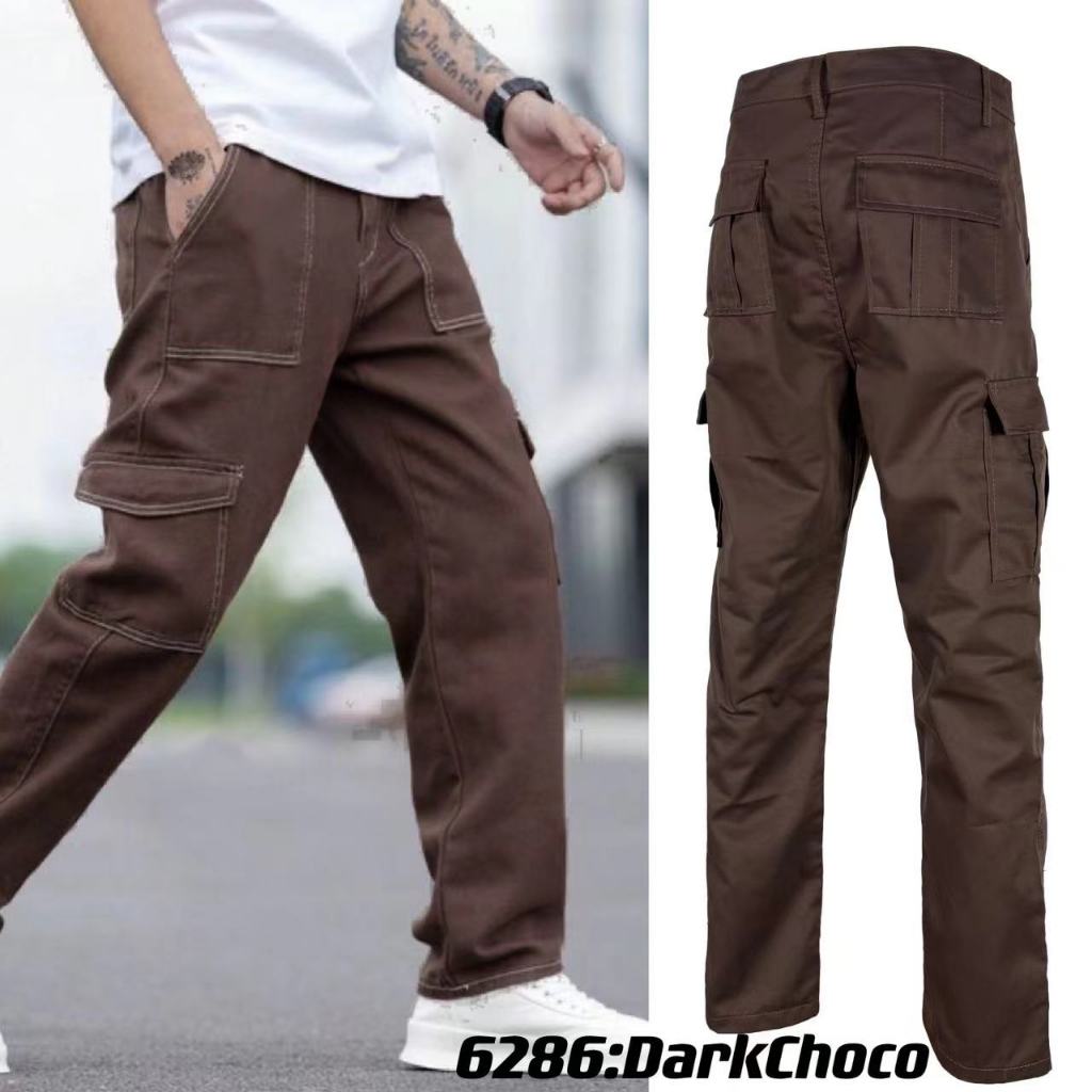Men’s 6 Pocket Cargo Pants 4 Colors Maong Pants for Men Lalaki Makapal ...
