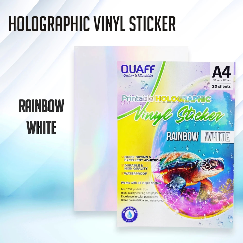 A4 Size QUAFF Waterproof Printable Hologram Vinyl Inkjet Sticker 210mm ...