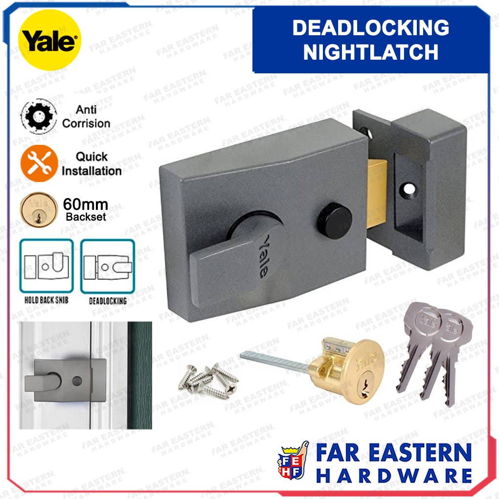 YALE Deadlocking Nightlatch 60mm Night Latch Door Lock High | Standard ...