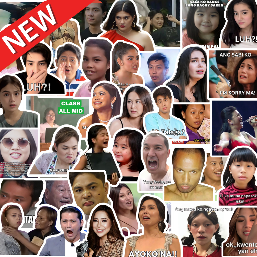 50 pcs Filipino Memes Waterproof Stickers - Trending Pinoy Funny Faces ...