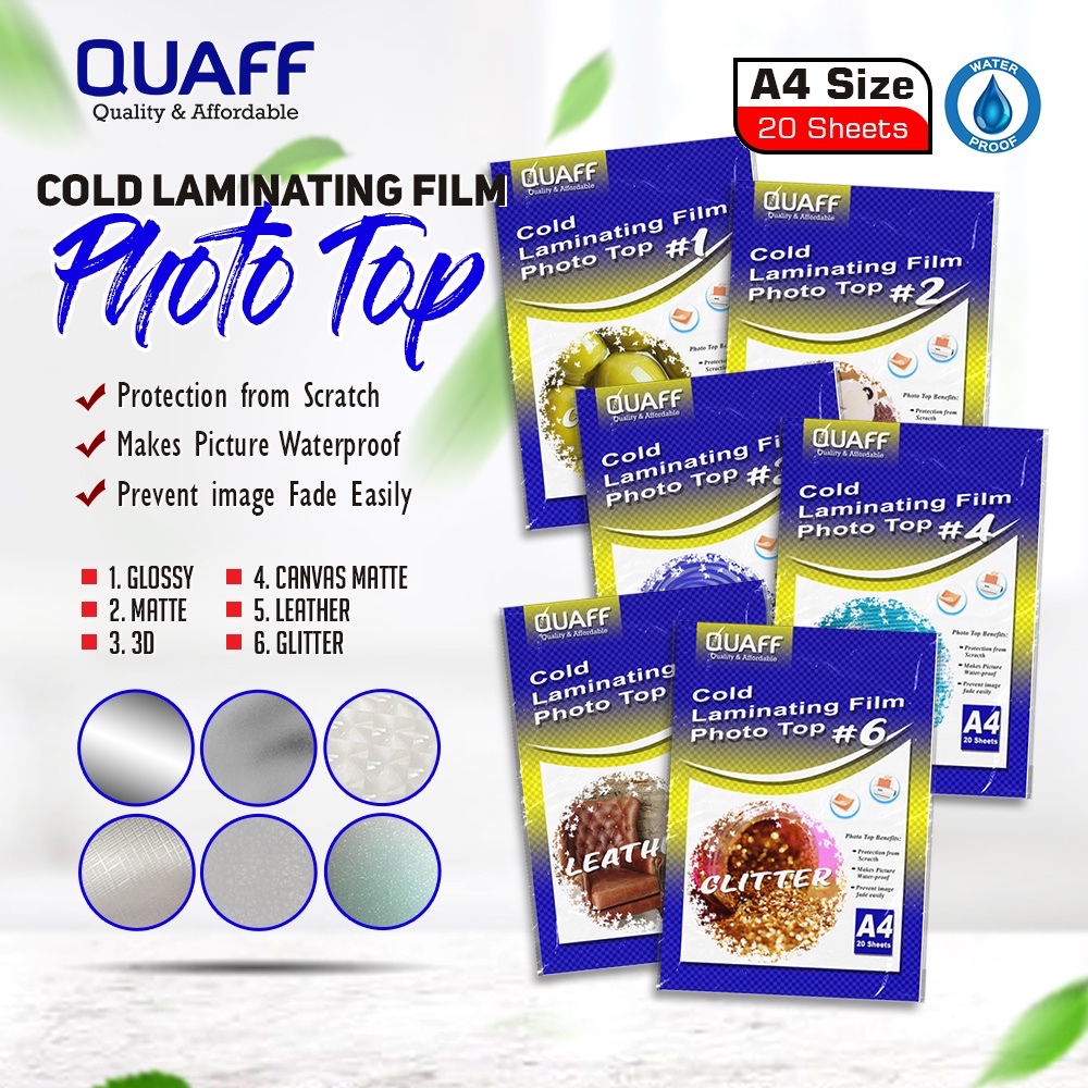 Quaff Photo Top / Cold Laminating (Glossy, Matte, 3D, Leather, Glitter ...