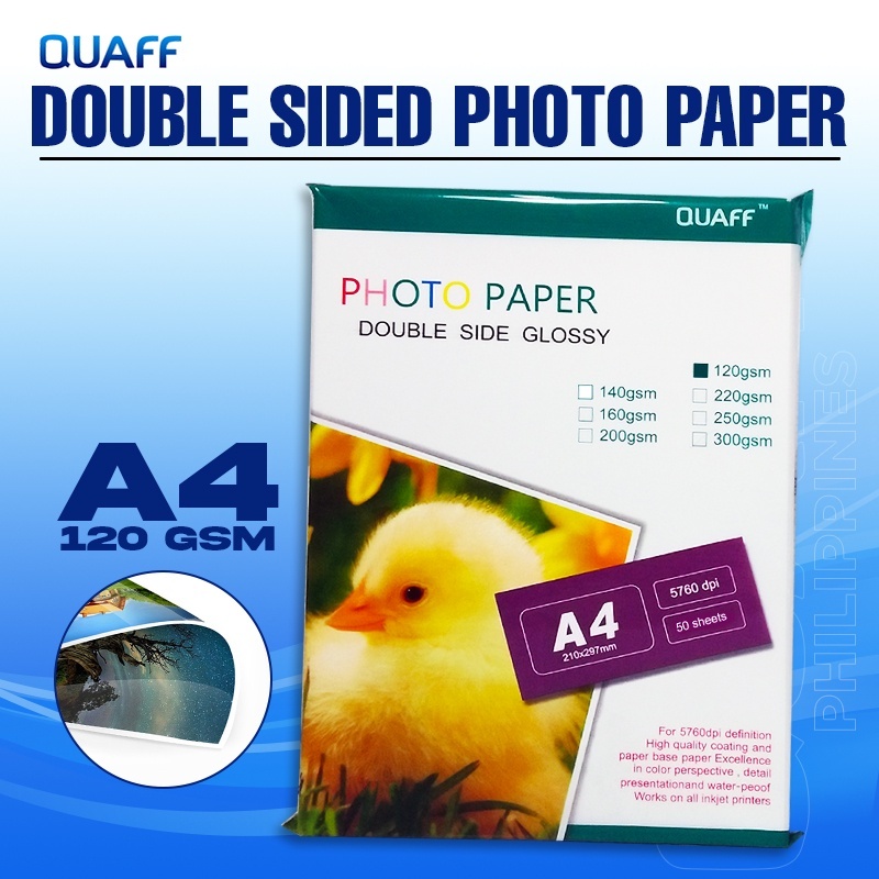 QUAFF Double Sided Glossy Photo Paper A4 Size (50 sheets) | Shopee ...