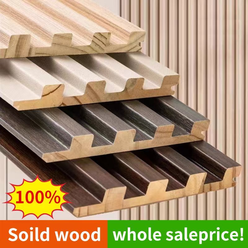 Solid Wood Wallpaper Sticker Waterproof Grille Design Ecological Board ...