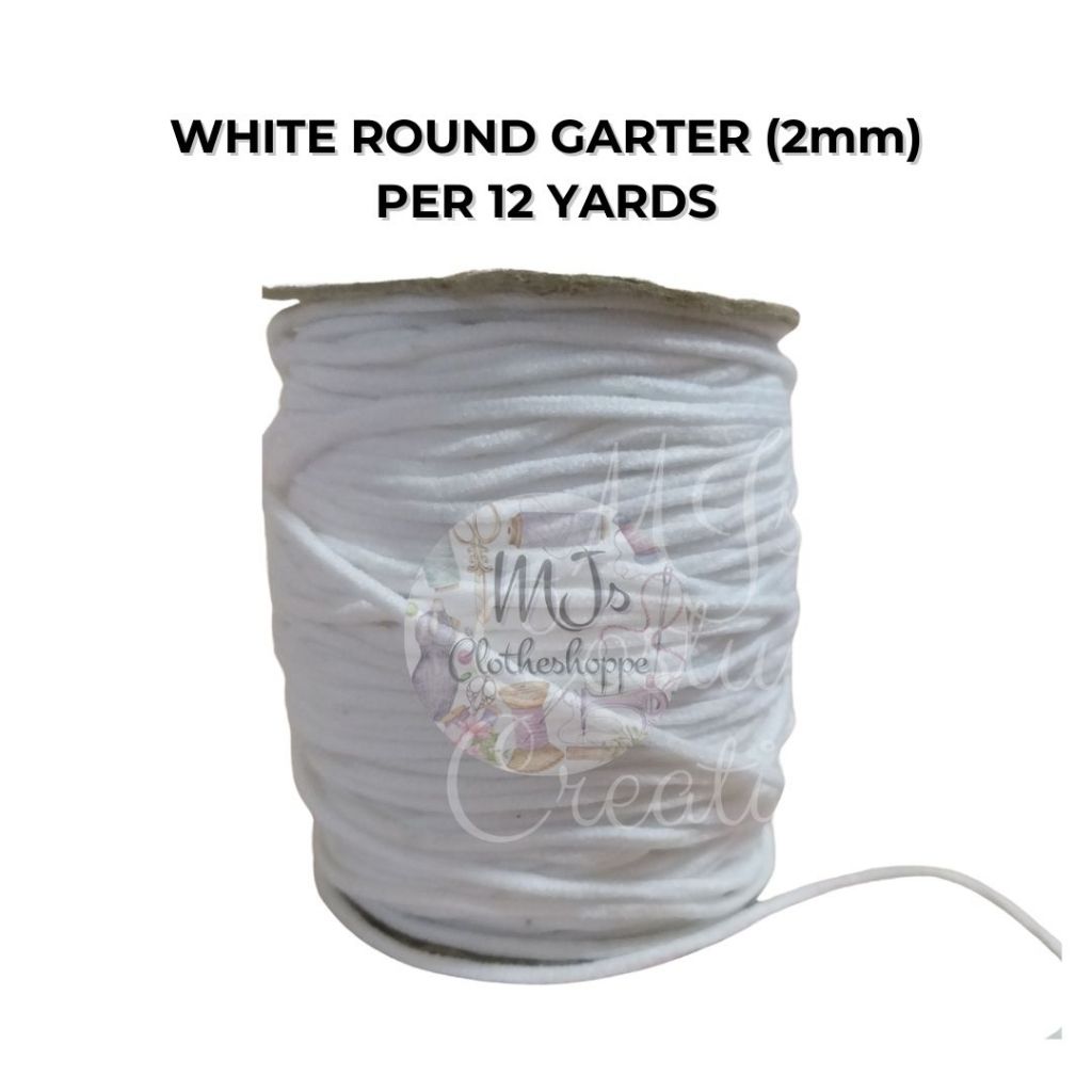 WHITE ROUND GARTER per 12 yards (2mm) | Shopee Philippines